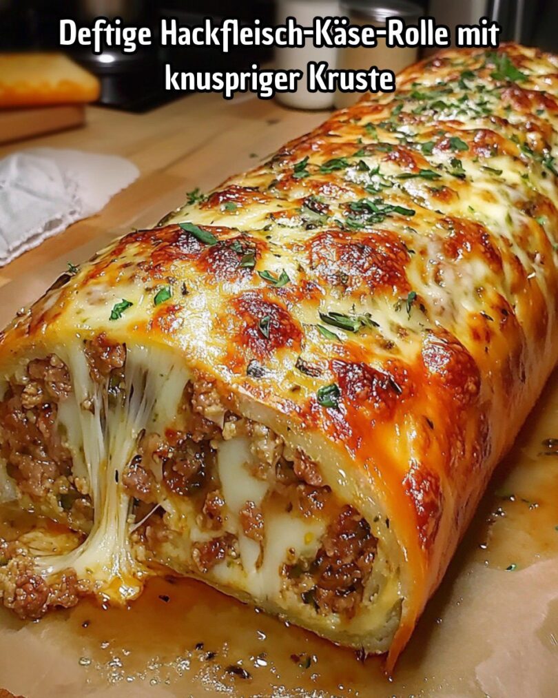 Hackfleisch-Käse-Rolle im Blätterteig 🧀🥩🥖 - Einfache Rezepte